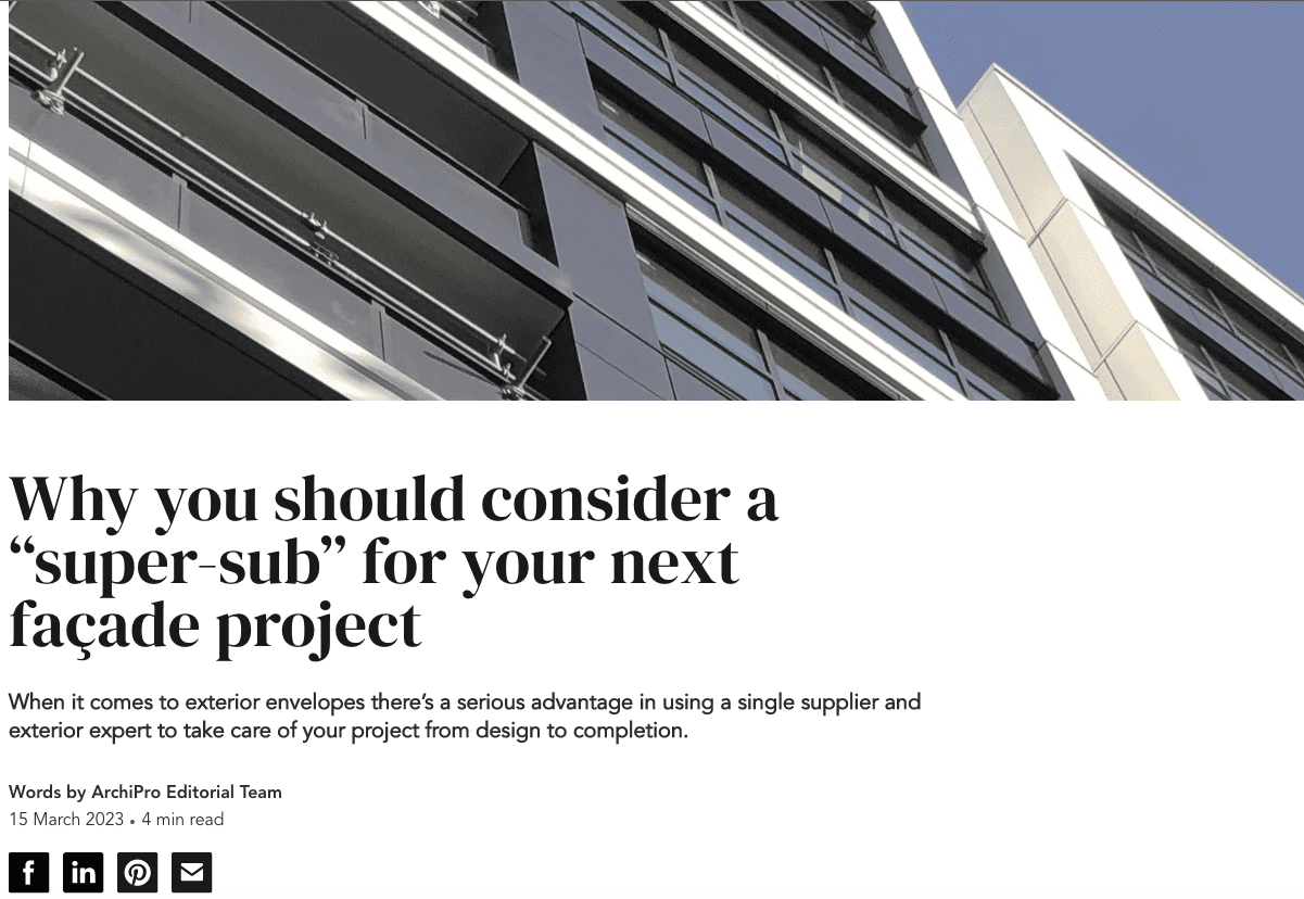 Why you should consider a “super-sub” for your next façade project - ACMF